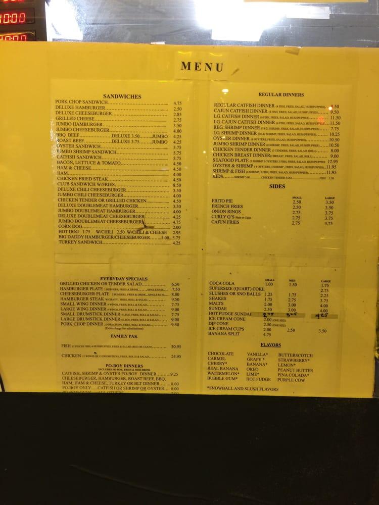 Menu at The Malt Shop fast food, Natchez