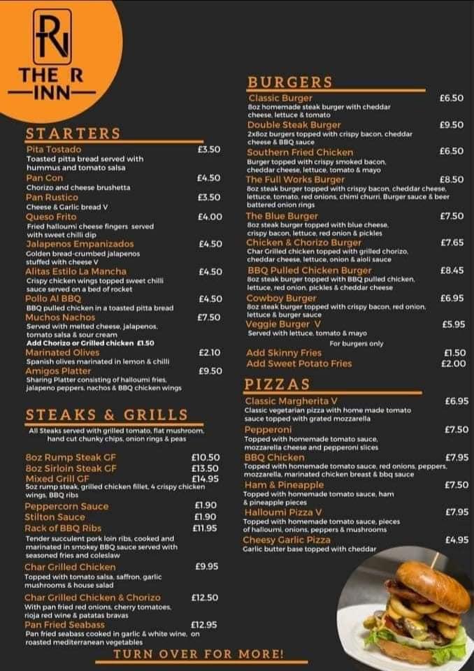 Menu at The R Inn Bar & Grill, Desborough