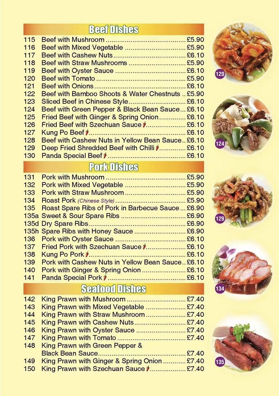 Menu at New Panda fast food, Ferndown
