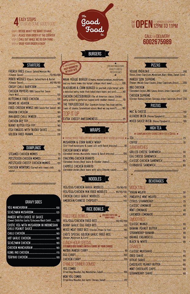 Menu at The Good Food Co., Guwahati