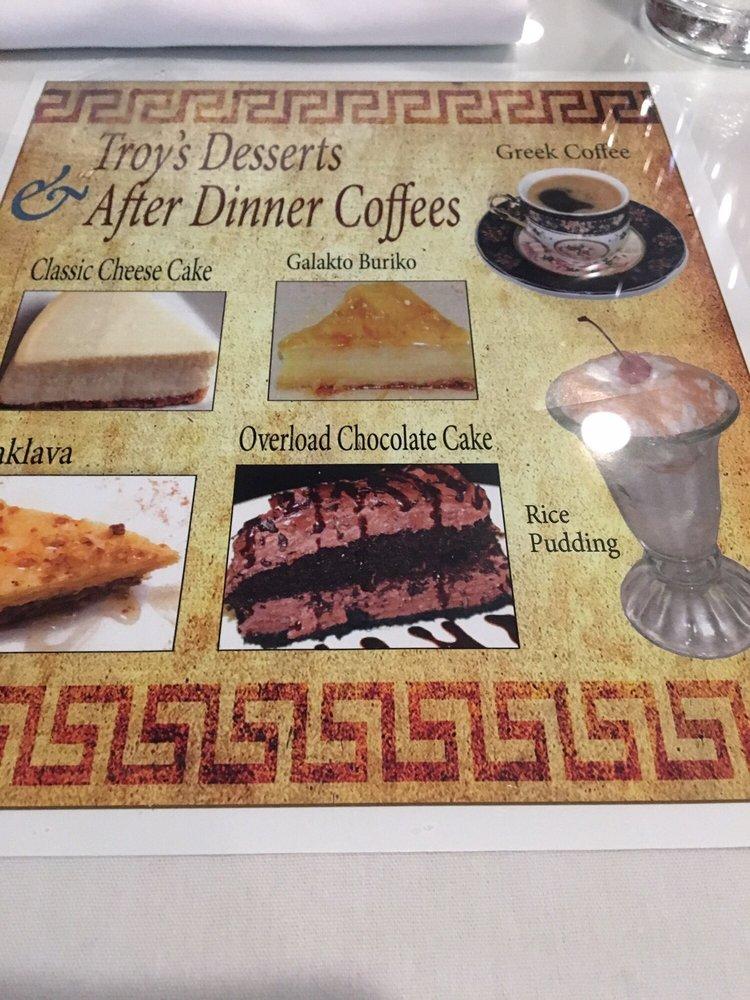 Menu at Troy's Greek Restaurant, San Diego