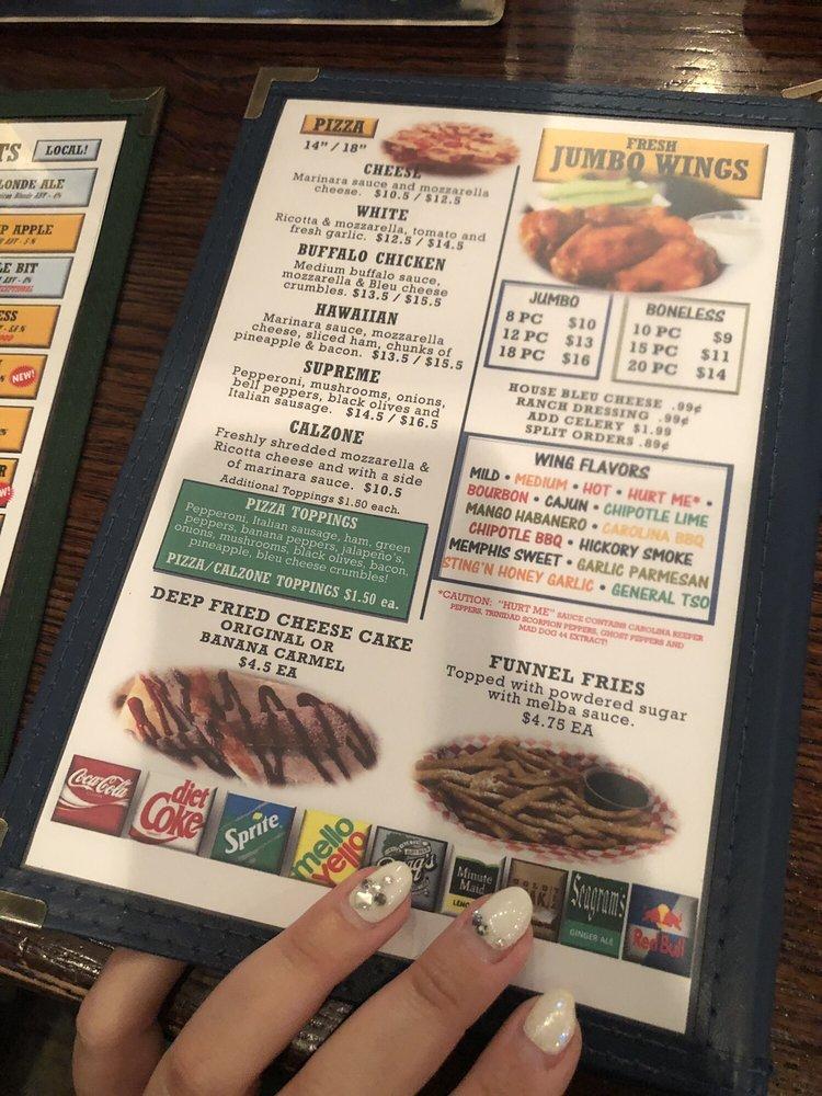 Menu at Varsity Club, Morgantown