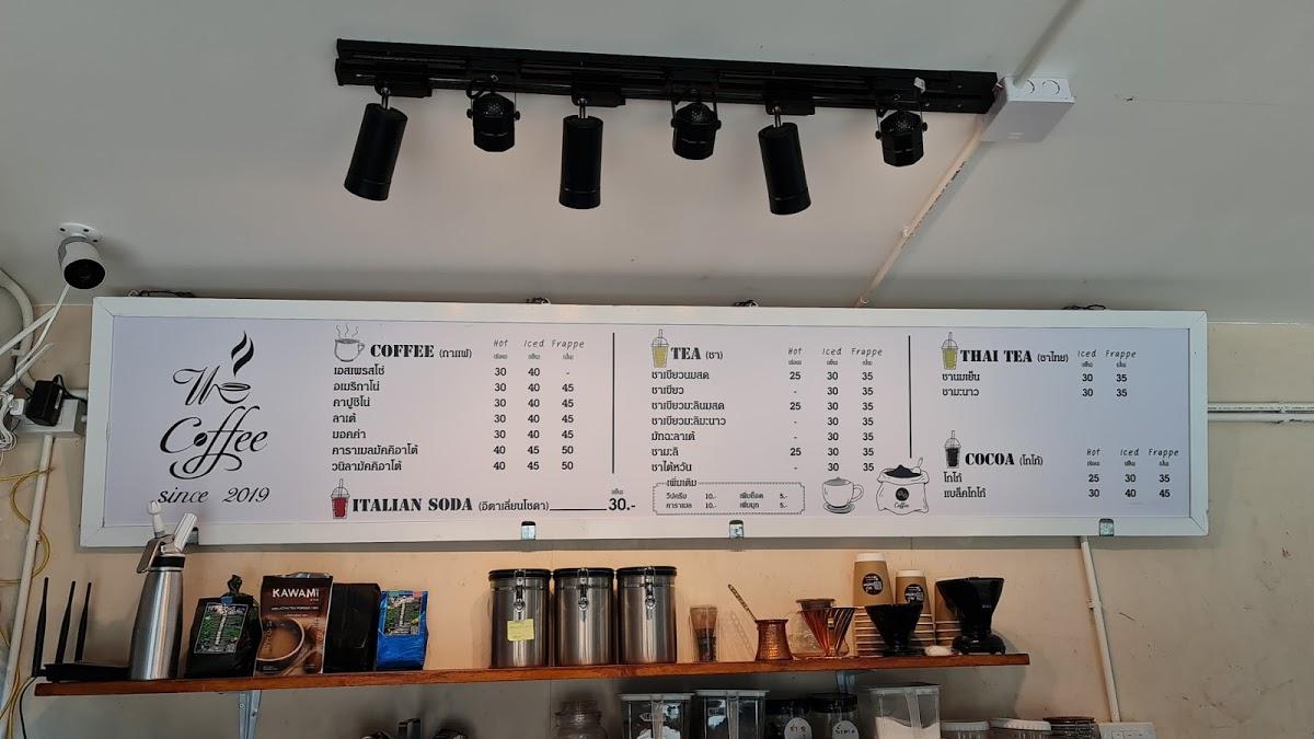 Menu at We Coffee cafe, Thailand