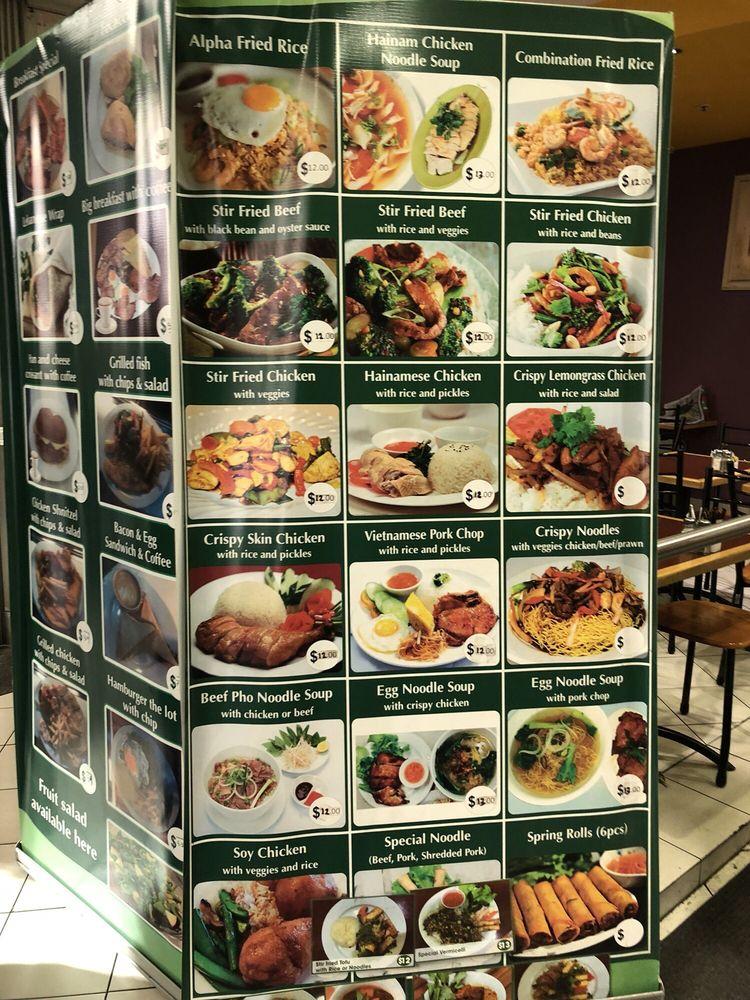 Menu at Alpha Gourmet Cafe, Sydney