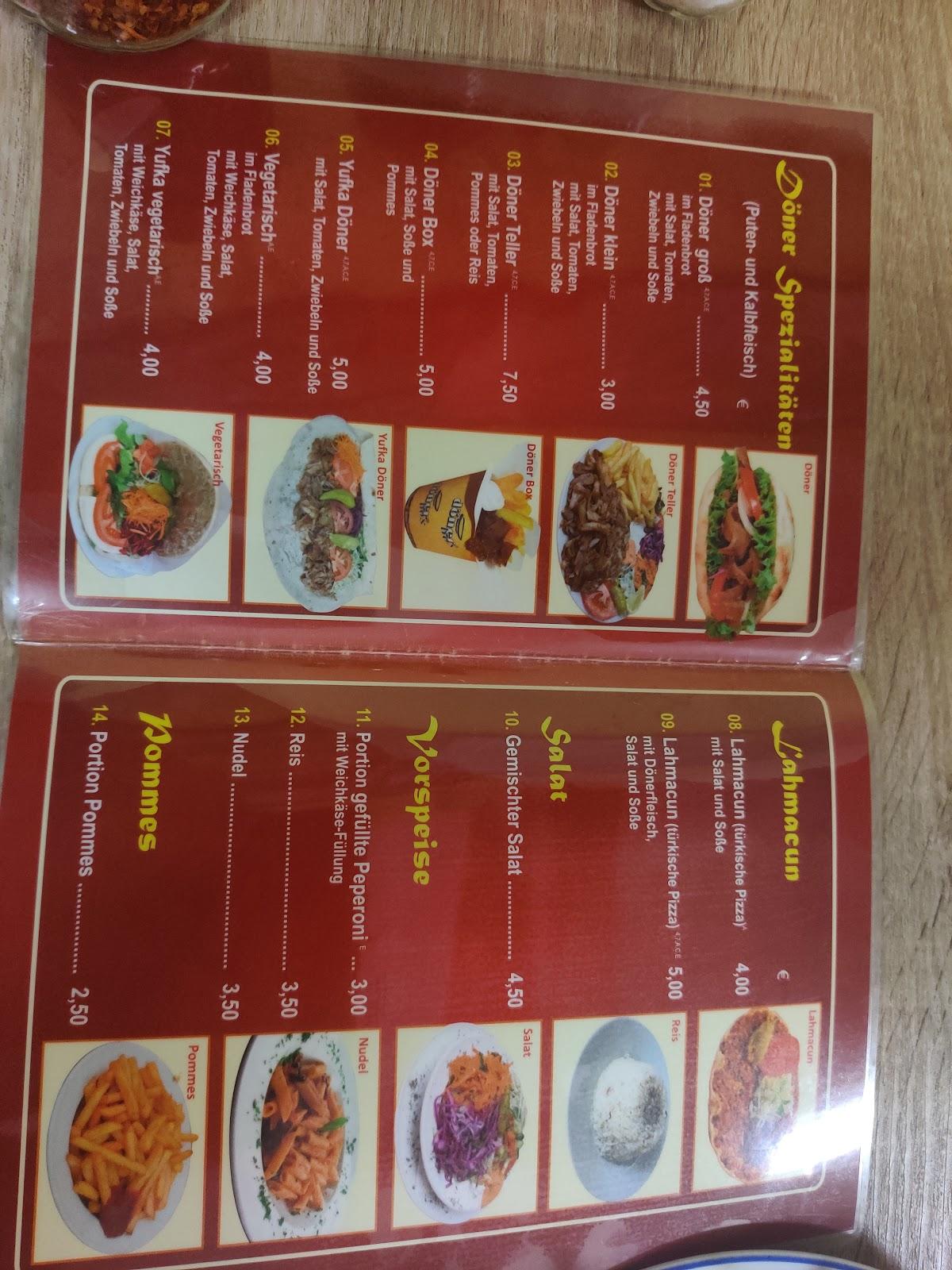 Menu at Antalya-Döner restaurant, Ludwigshafen, Maudacher Str. 221