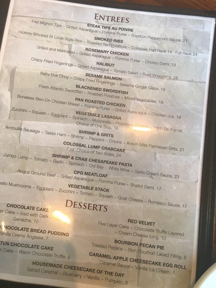 Menu at Centre Park Grill pub & bar, Columbia