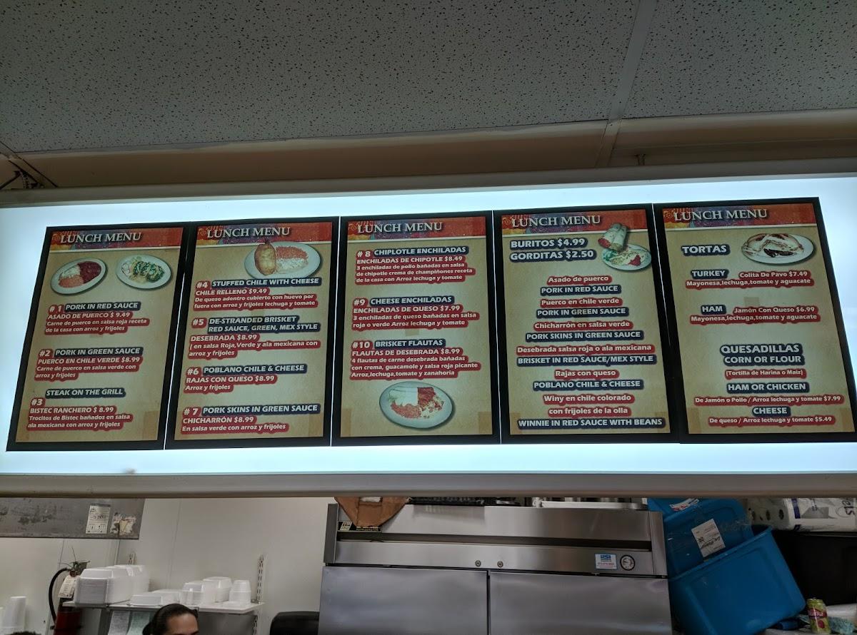 Menu at Doña Maria Mexican Restaurant, Dallas