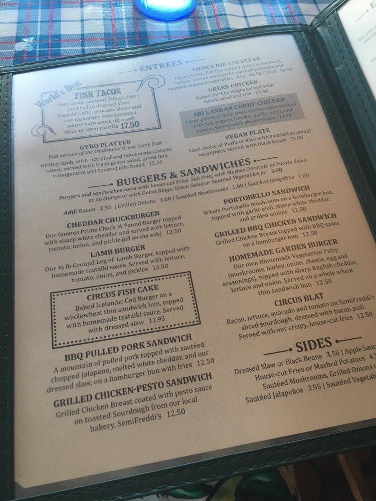 Menu at Kensington Circus Pub, Kensington
