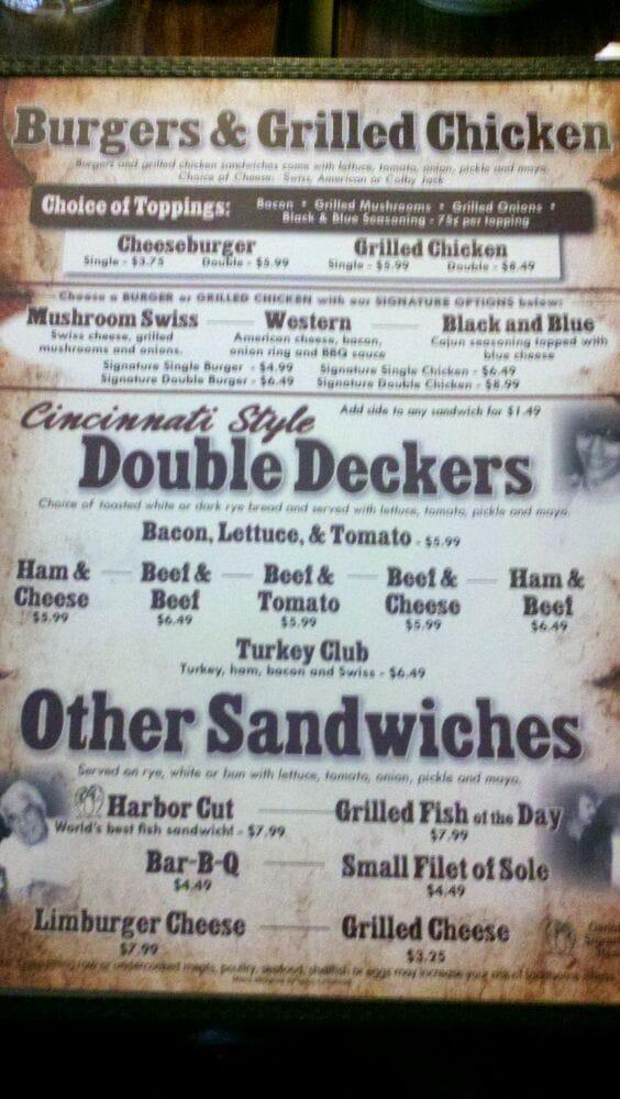 Menu at Lake Nina Restaurant, Cincinnati