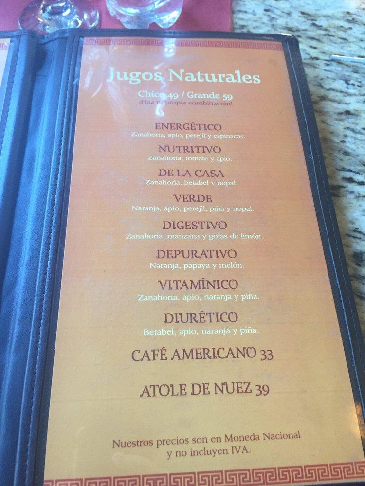 Menu at Marenca restaurant, Tijuana, P.º de los Héroes 70