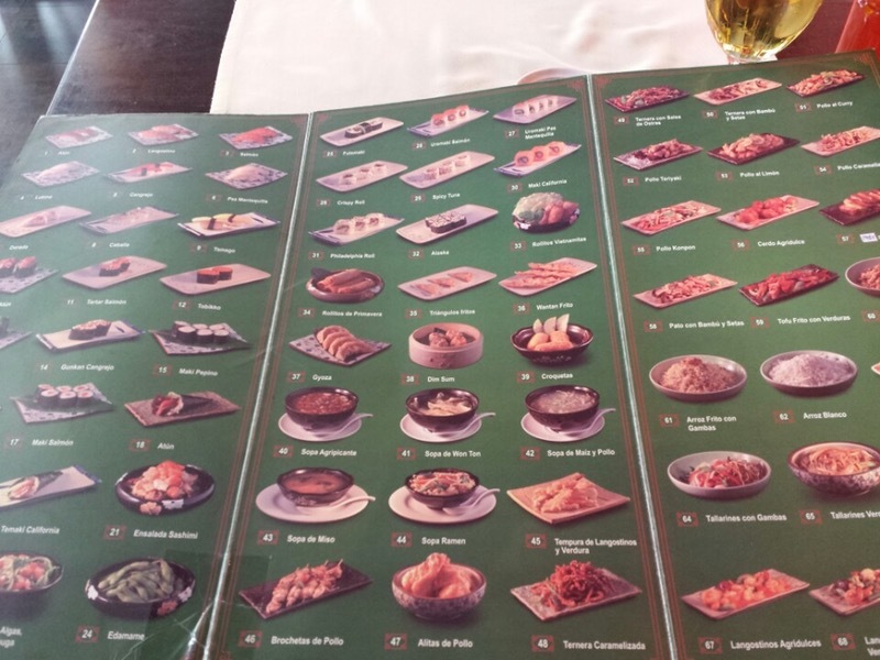 Menu at Restaurante Chin Chin, Madrid, C. de Torrelaguna