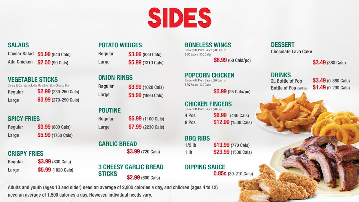 Menu at Wing Machine restaurant, Cornwall
