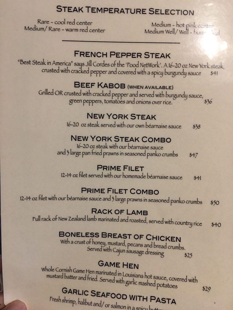 Menu at Double Musky Inn restaurant, Anchorage, Mile