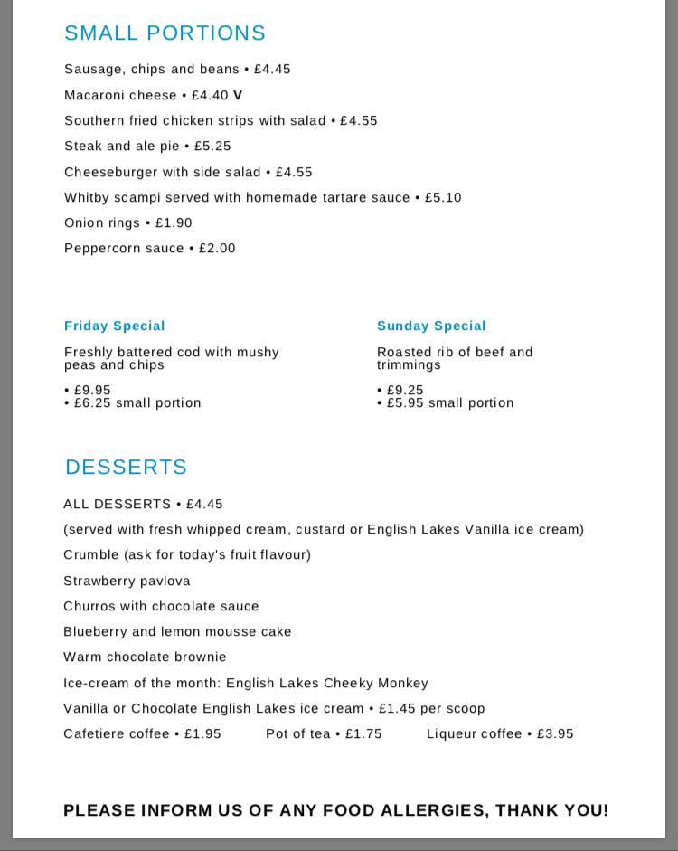 Menu at Joiners Arms Newton Arlosh pub & bar, Holme East Waver