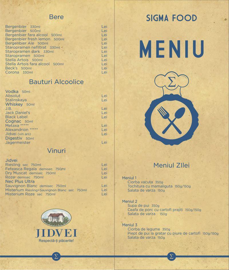 Menu at Sigma Food Neptun, Neptun
