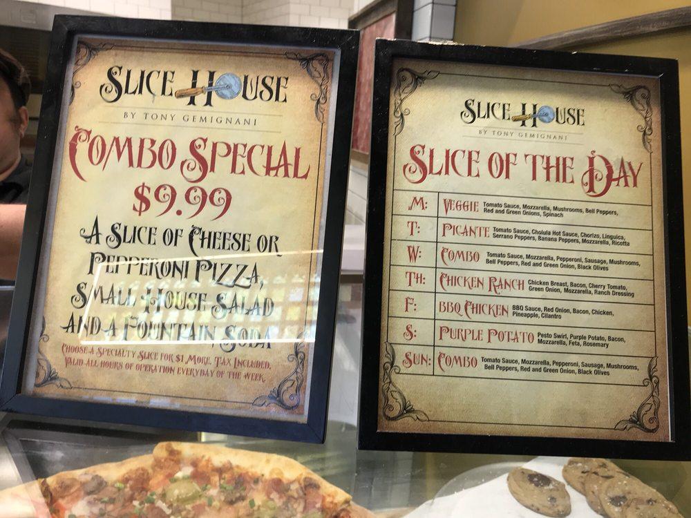 Menu at Slice House by Tony Gemignani pizzeria, Walnut Creek