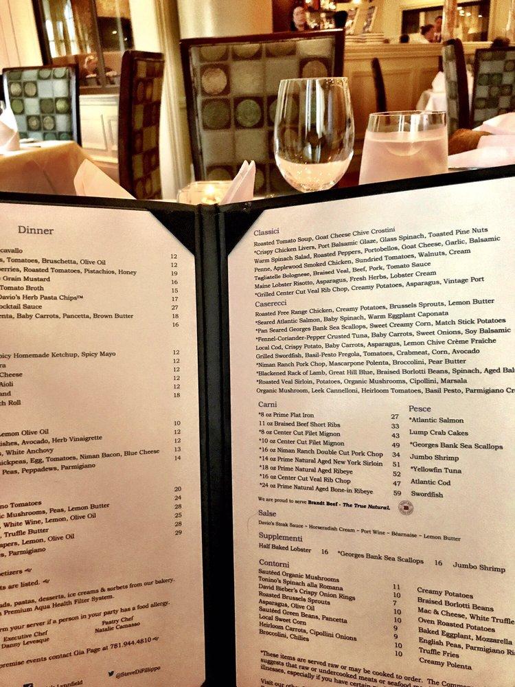 Menu at Davio's Northern Italian Steakhouse, Lynnfield