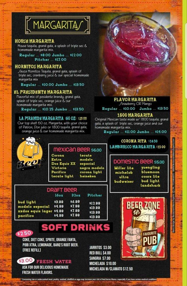 Menu at El Mezcalito Mexican Grill restaurant, Palm Bay
