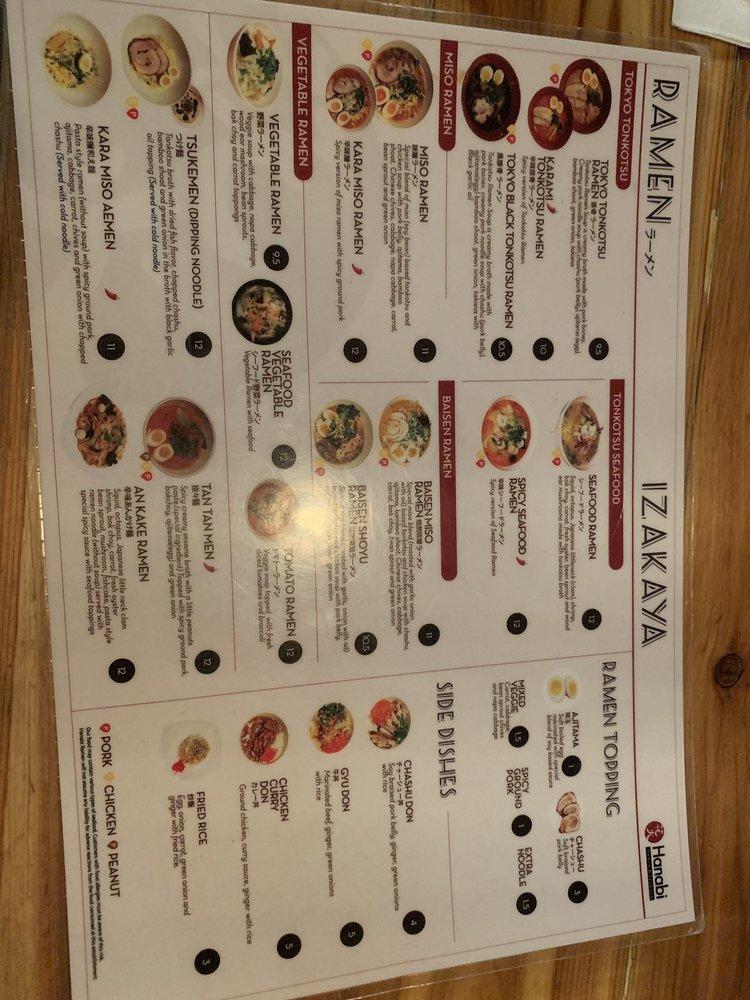 Menu at Hanabi Ramen Carrollton restaurant, Carrollton