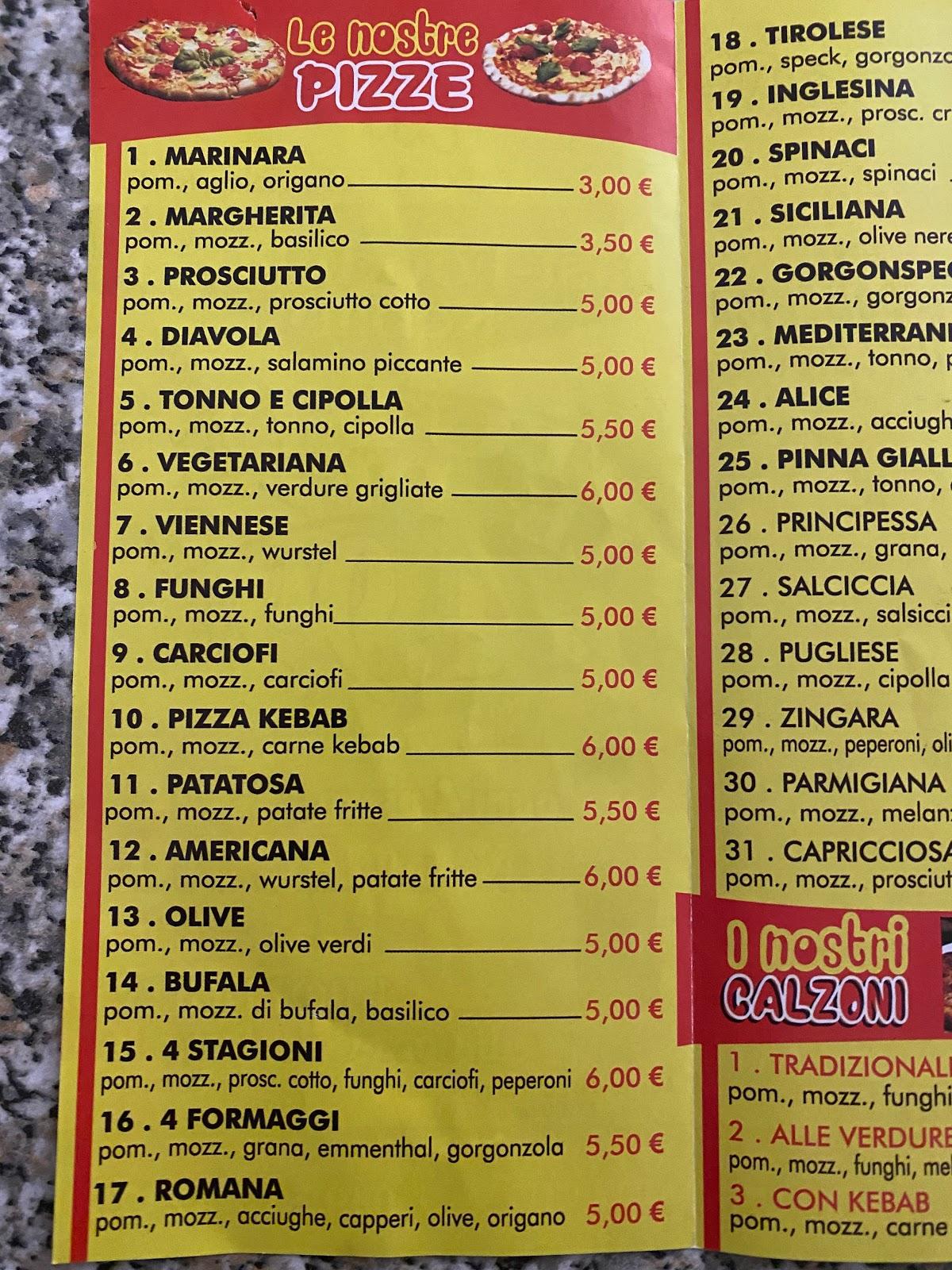 Menu da Break Time Kebab & Pizza ristorante, Padova