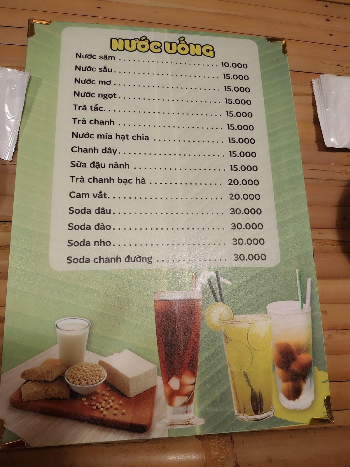 Menu at Bún Đậu Ngon restaurant, Ho Chi Minh City, 289 Tôn Đản