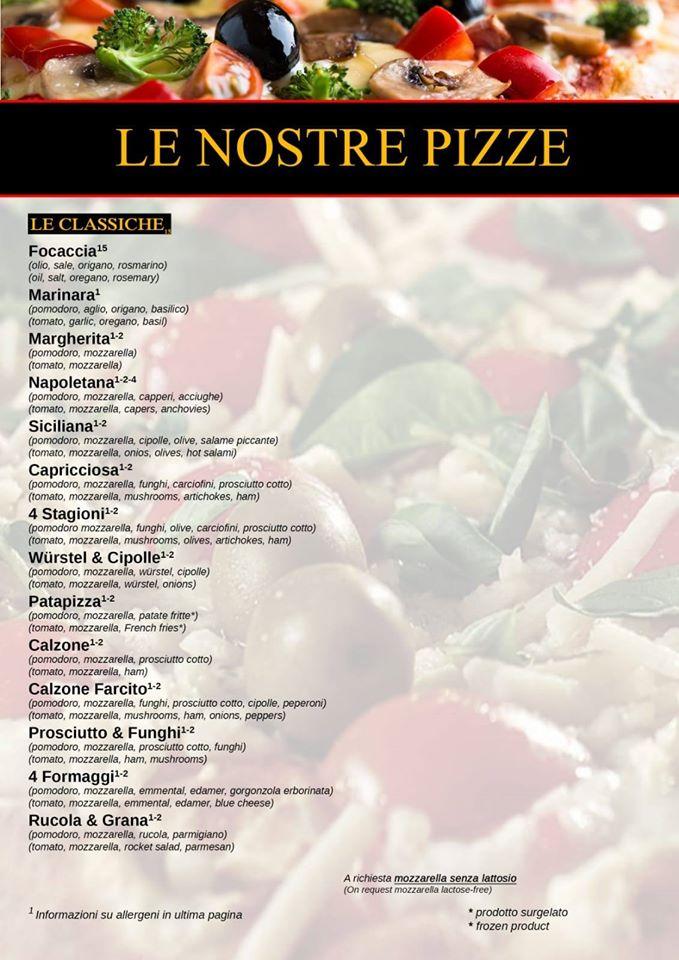 Menu at Nababbo's Pizza pizzeria, Oristano, Via Martiri di Belfiore