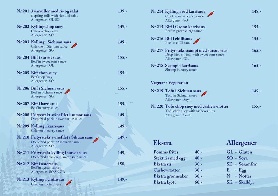 Menu at Asian Wok, Odda restaurant, Odda, Røldalsvegen 29