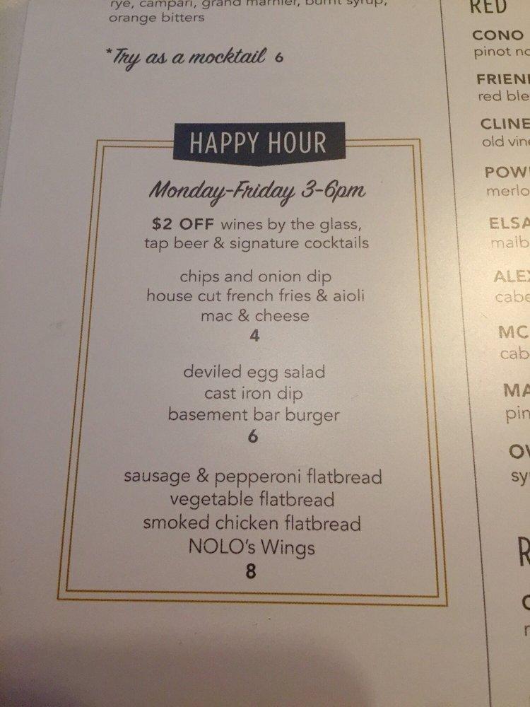 Menu at NOLO's Kitchen & Bar, Minneapolis