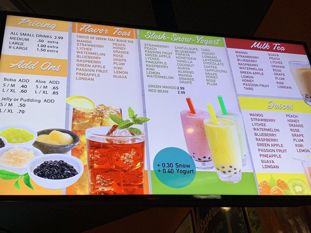 Menu at Boba Cafe, Riverside, University Ave