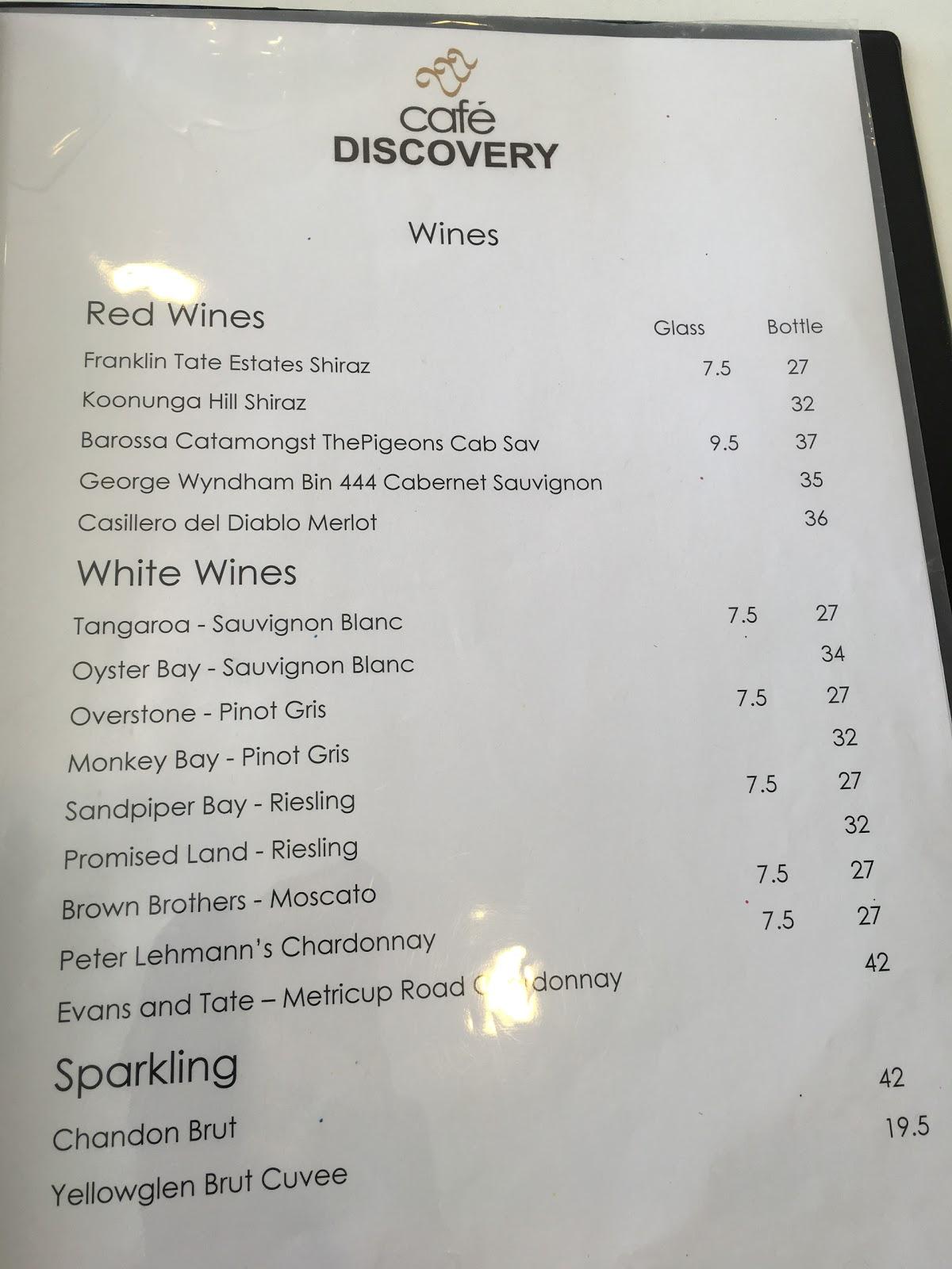 Menu at Cafe Discovery, Agnes Water, Shop 4