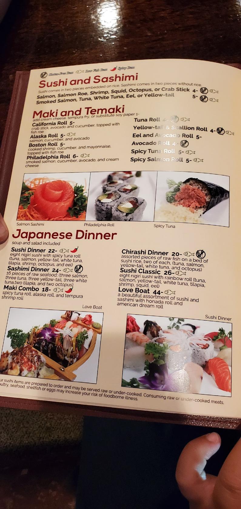 Menu at Fulin's Asian Cuisine restaurant, Cleveland