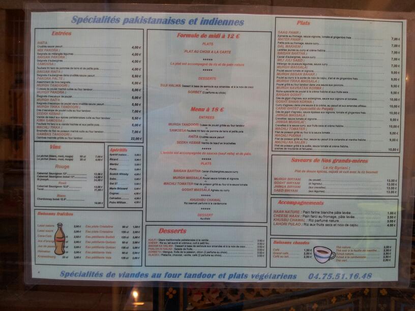 Menu au Le Restaurant K2, Montélimar