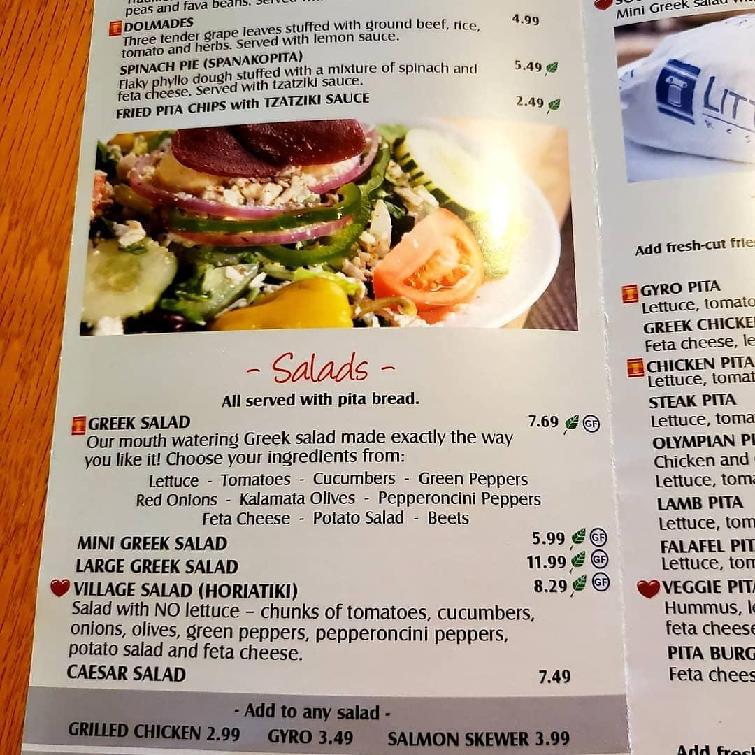 Menu at Little Greek Fresh Grill restaurant, New Port Richey, Little Rd