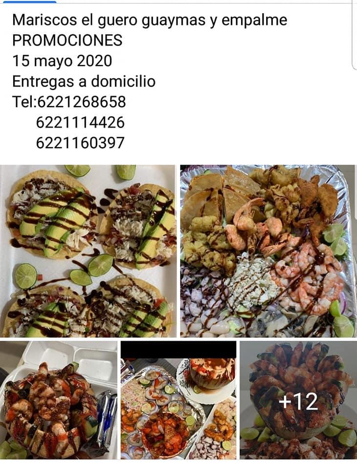 Menu at Mariscos El Güero restaurant, Empalme, Carretera Internacional S/N