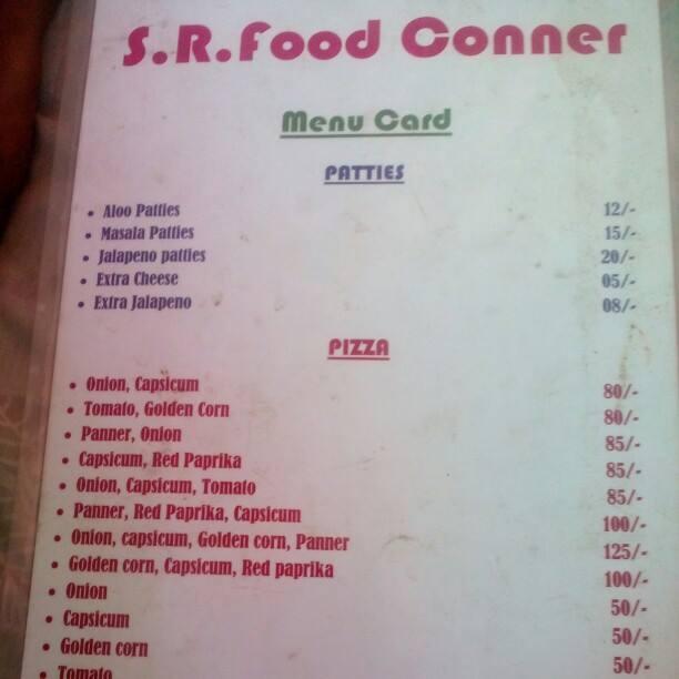 Menu at S. R. Food Corner, Jaipur