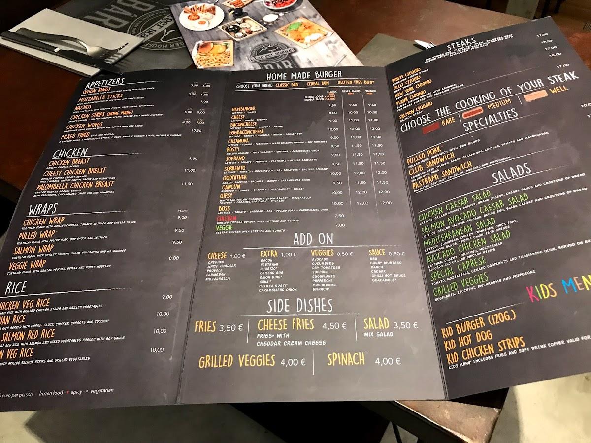 Menu da T-Bone Station Pantheon pub & bar, Roma