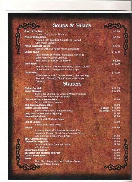 Menu at The Painted Pony Bar and Grill, Sackville