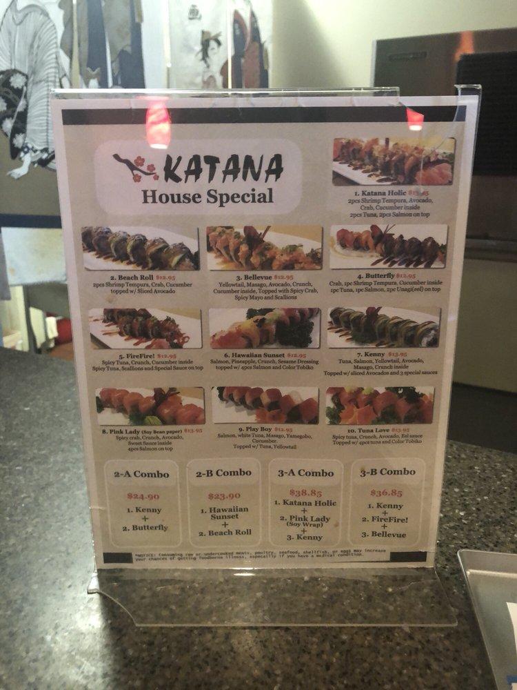 Menu at Katana Sushi restaurant, Midlothian