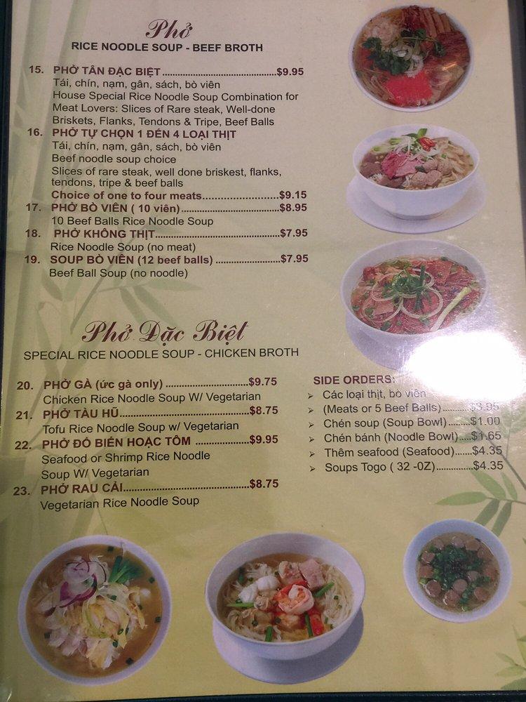 Menu at Pho Tan restaurant, Lakeland, S Combee Rd