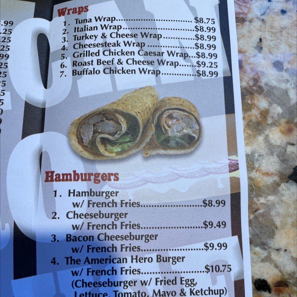 Menu at American Hero Subhouse restaurant, Lyndhurst