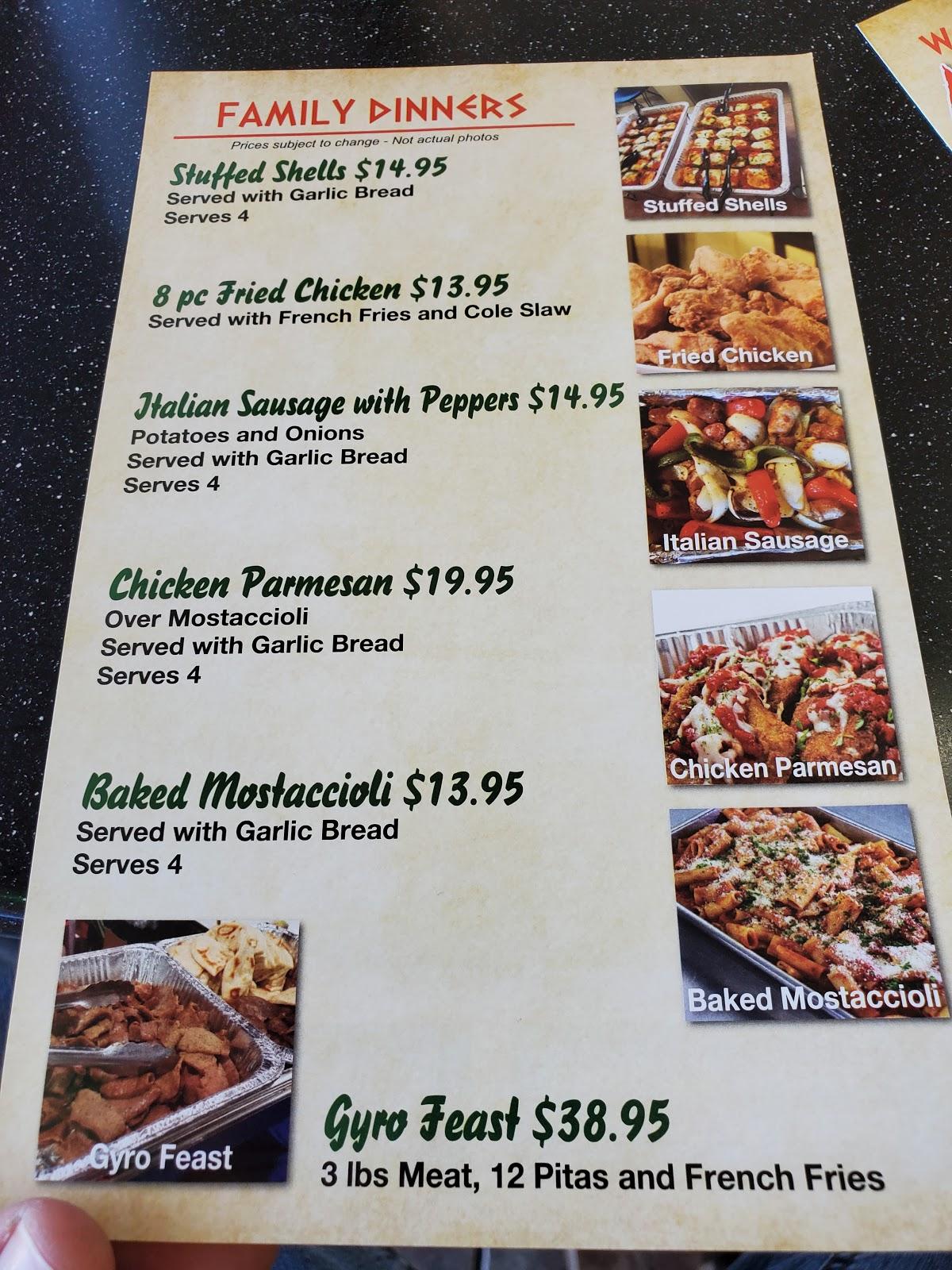 Menu at Athens Gyros restaurant, Alsip, W 127th St