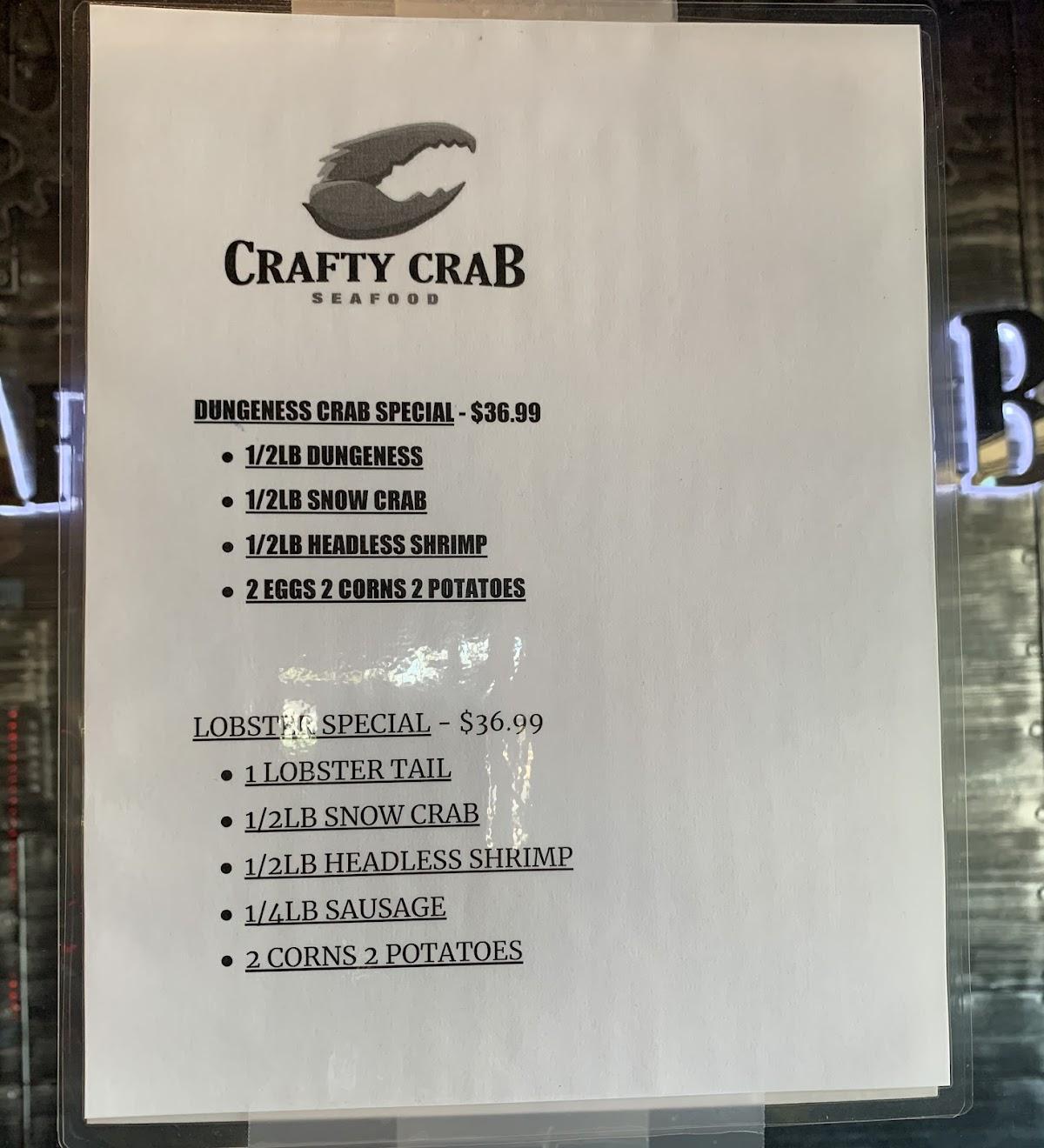 Menu at Crafty Crab - Raleigh restaurant, Raleigh
