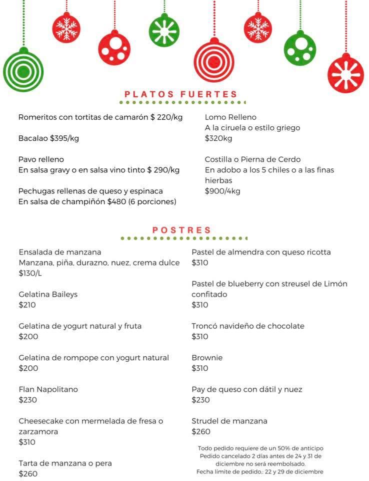 Menu at El Gran Buke, Cuernavaca