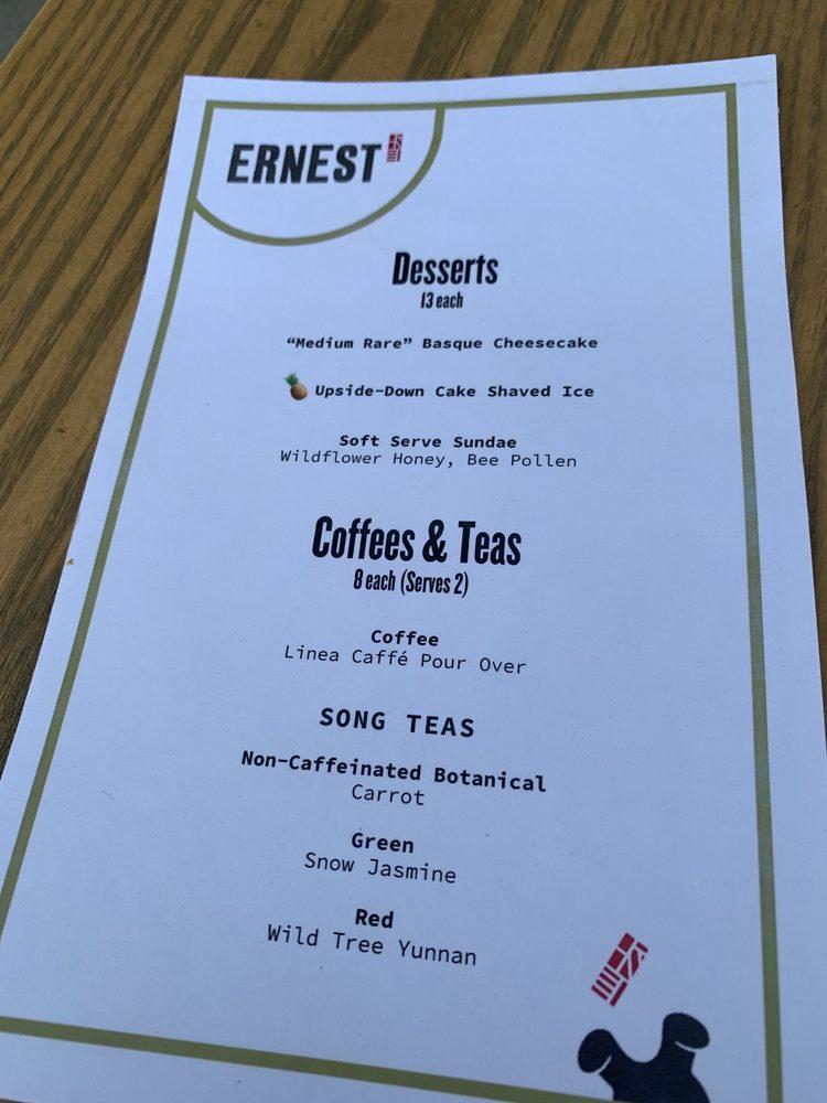 Menu at Ernest pub & bar, San Francisco, Bryant St Suite 100