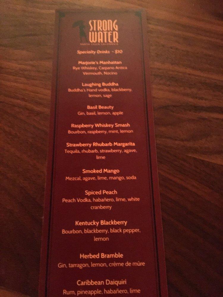 Menu at Strong Water pub & bar, Chico