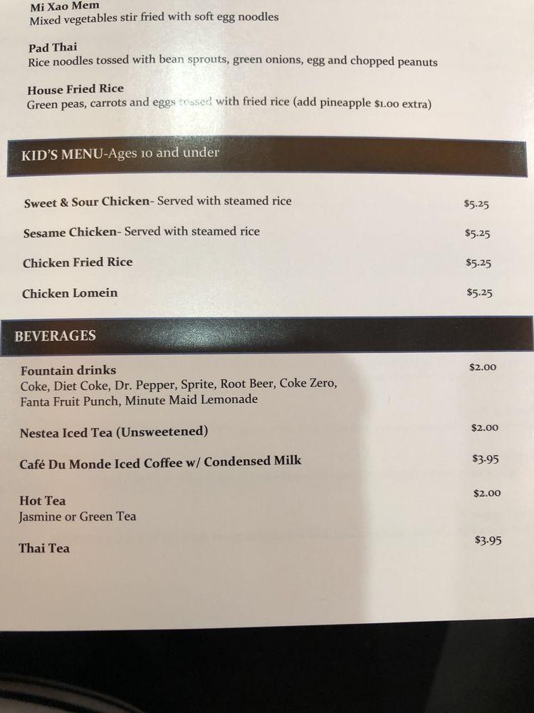 Menu at Bep Saigon restaurant, Austin