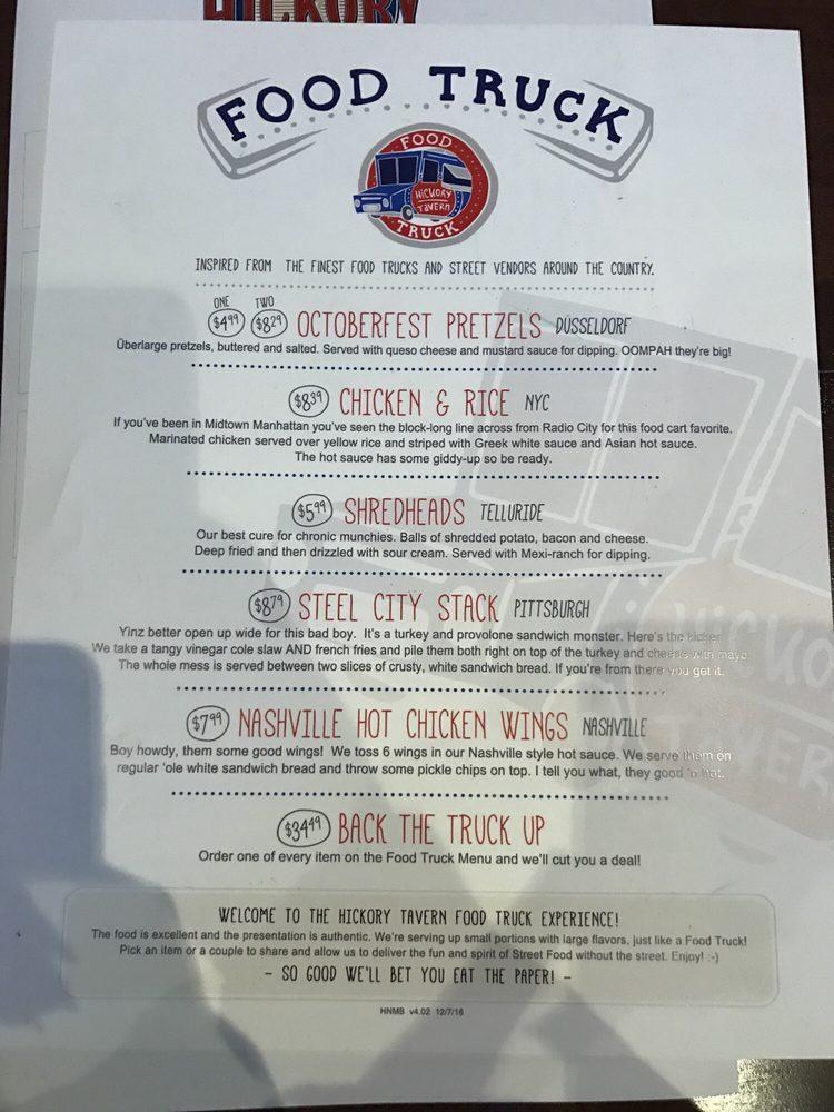 Menu at Hickory Tavern pub & bar, North Myrtle Beach