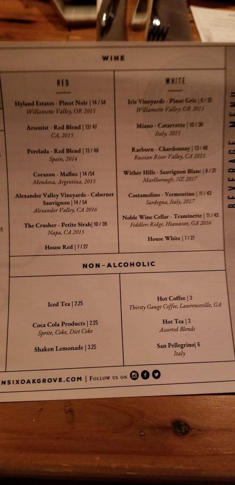 Menu at Kitchen Six restaurant, Decatur