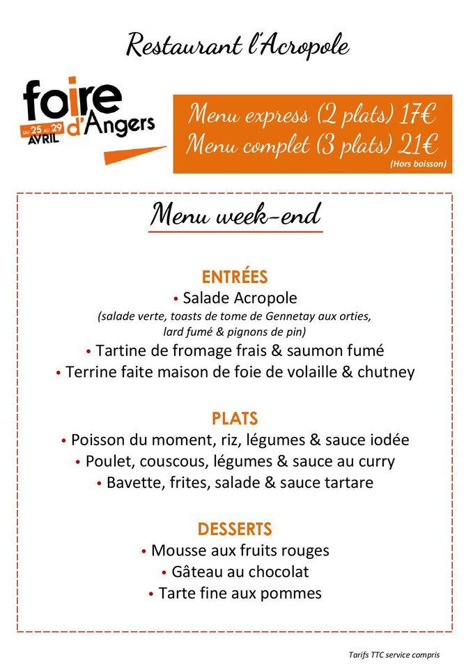 Menu au Restaurant L'Acropole, Saint-Sylvain-d'Anjou