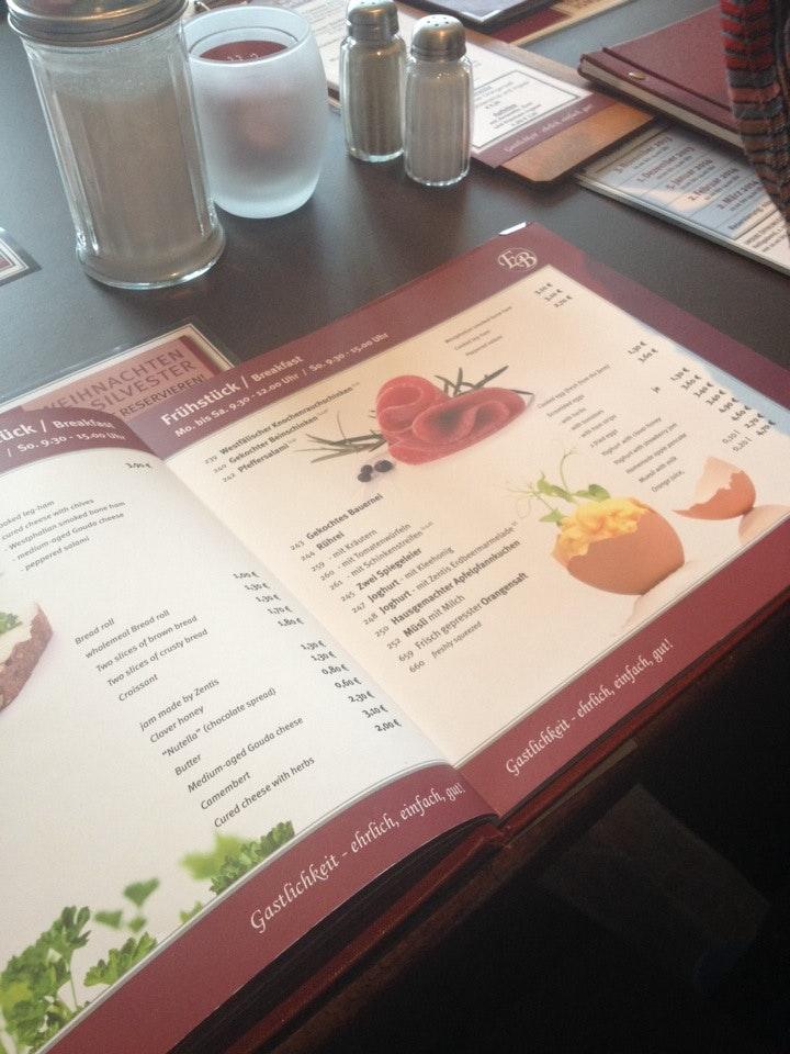 Menu at EB-Restaurant, Aachen, Friedrich-Wilhelm-Platz 14